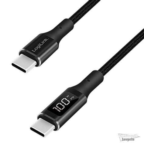 Usb C Kabel Med Display Hurtig Opladning Elektronik Lavpris Aps