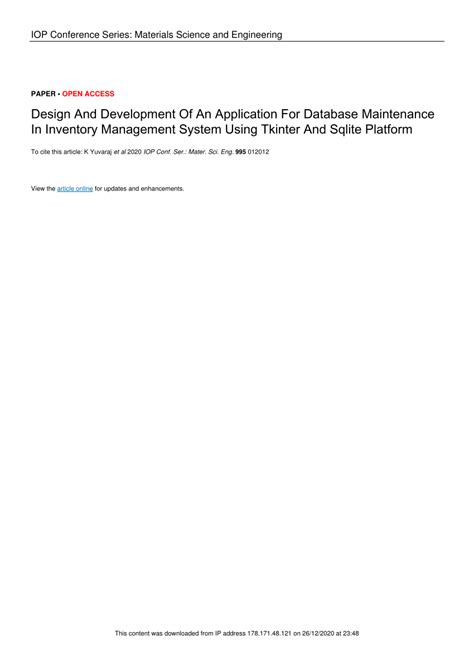 pdf design and development of an application for database maintenance
