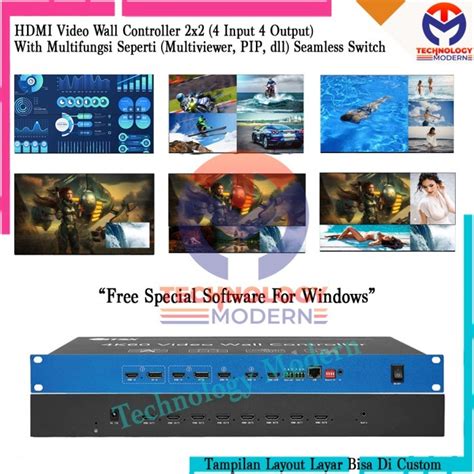jual hdmi video wall controller processor 2x2 hdmi matrix switcher