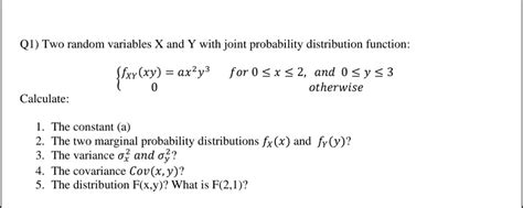 Q1 ﻿two Random Variables X ﻿and Y ﻿with Joint