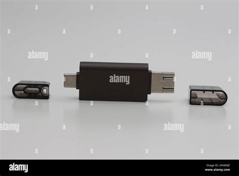 A Close Up Of Multifunction Usb Otg Adapter Type A To Type C And Micro