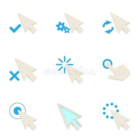 Mouse Cursor Icons Set Cartoon Style Stock Vector Illustration Of