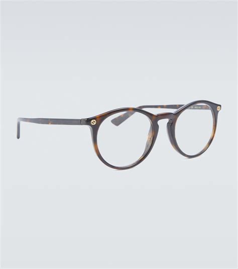 Round Frame Acetate Glasses In Brown Gucci Mytheresa