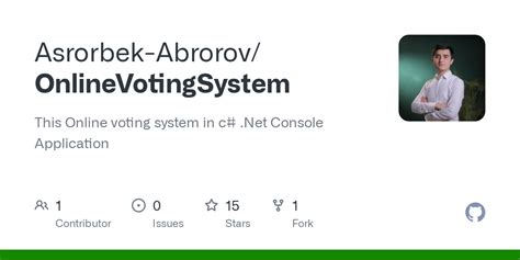 Github Asrorbek Abrorov Onlinevotingsystem This Online Voting System In C Net Console