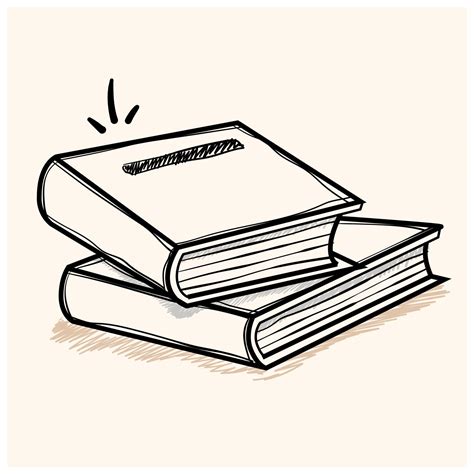 Hand Drawn Books Doodle Set Black Color Sketch Line Art Style Vector Illustration Isolated On