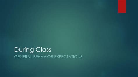 Expectations And Procedures Ppt Download