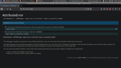 Attributeerror Jwtmanager Object Has No Attribute Tokeninblacklistloader · Issue 1
