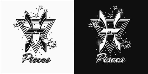 조디악 표지판의 흑백 아이콘은 별자리 텍스트 삼각형이 있는 별자리가 물 요소에 대한 연금술 기호입니다 별자리 난해한 요소 빈티지 스타일 0명에 대한 스톡 벡터 아트 및 기타