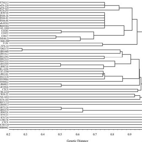 Dendrogram Generated Using The Upgma Method From The Inverse Of The