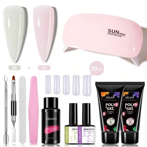 Xeijayi 30pcs Nail Gel Full Set For Extention Gel Polish Steal Push