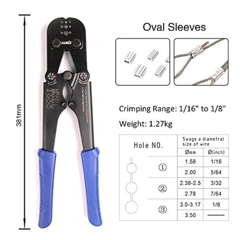 Wire Rope Crimping Hand Swage Tool For Swaging Copper Aluminum Oval Sleeves To Ebay