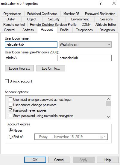 Netscaler Configure Kerberos Authentication LDAP Group Attribute