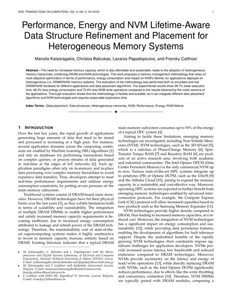 pdf performance energy and nvm lifetime aware data structure