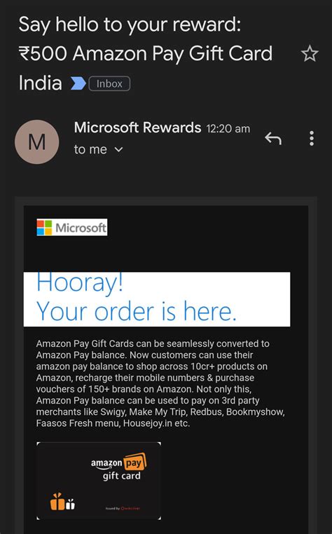 Redeemed Amazon 500 Gc Today Rmicrosoftrewardsindia
