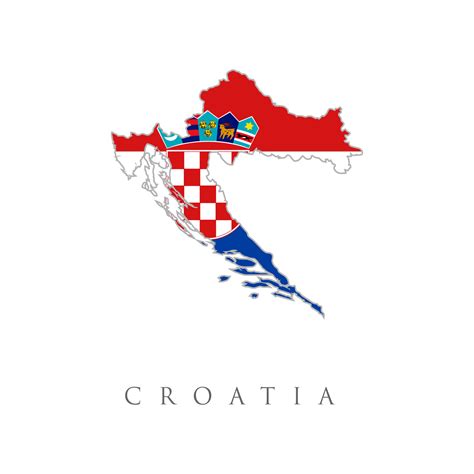 Croatia Map Flag Map With National Flag Detailed Illustration Of A