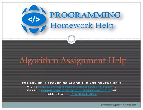 Algorithm Assignment Help PPT
