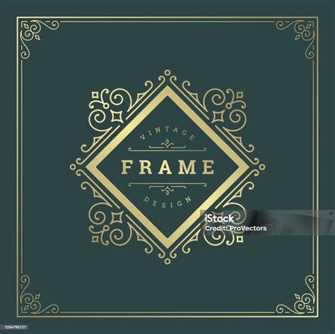 빈티지 번성 장식 소용돌이 라인 프레임 템플릿 벡터 일러스트 빅토리아 화려한 테두리 인사말 카드에 대한 0명에 대한 스톡 벡터 아트 및 기타 이미지 Istock
