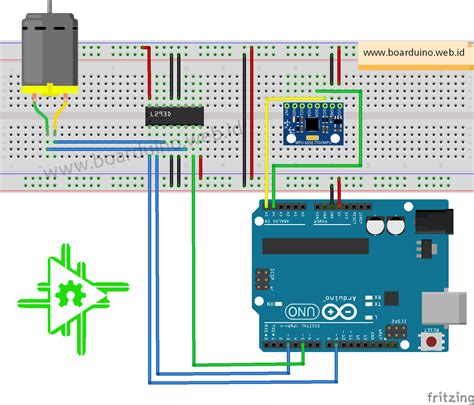 mengontrol arah putaran motor dc dengan accelerometer boarduino