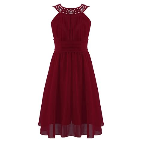 키즈 소녀 민소매 꽃 드레스 라인 석 홀터넥 시폰 드레스 미인 대회 생일 파티 여름 Vestidos 댄스 파티 드레스 Aliexpress