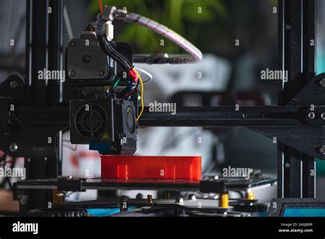 Electronic Three Dimensional Plastic Printer During Work 3d Printer