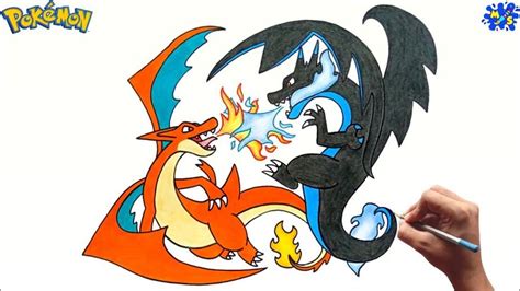 Pokemon Drawing How To Draw Mega Charizard X Vs Mega Charizard Y YouTube Easy Drawings