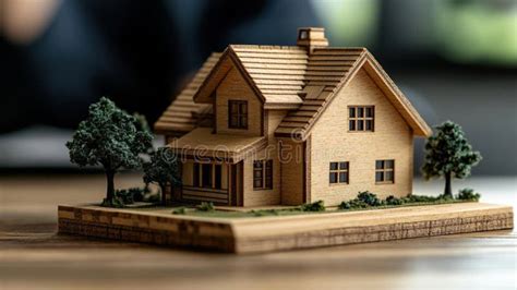 Detailed Wooden Model House On A Wooden Table Stock Image Image Of Model Miniature 364051683