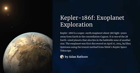Kepler 186f Exoplanet Exploration