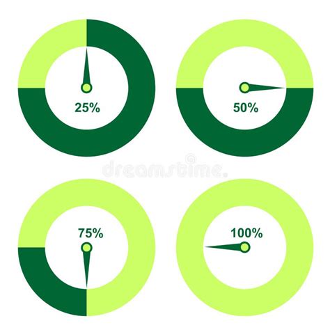 set of circle percentage diagrams for infographics design elements