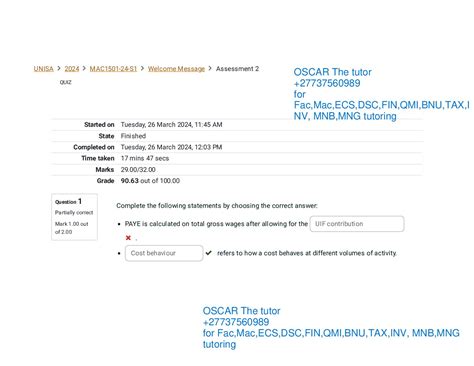 MAC ASSESSEMENT SEM OF EXPECTED QUESTIONS AND SOLUTIONS Scholartutorhub Com