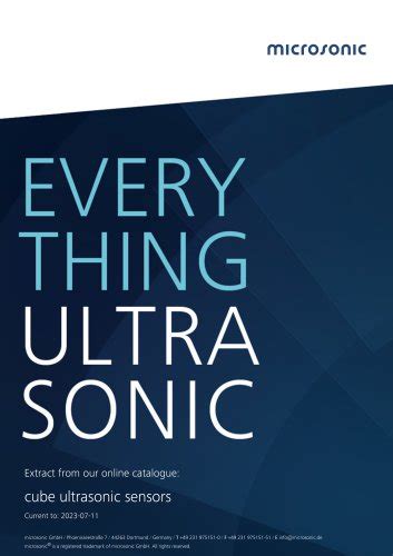 Mic Ultrasonic Sensors Microsonic Pdf Catalogs Technical Documentation Brochure