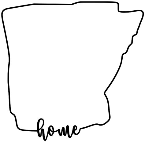Arkansas Map Outline Printable State Shape Stencil Pattern Outline Printable State