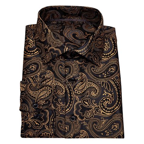 Gold And Black Paisley Dress Shirt Beautiful Ties At Unbelievable Prices