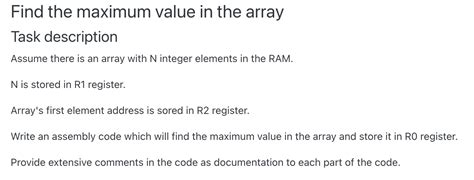 Solved Find The Maximum Value In The Array Task Description Chegg