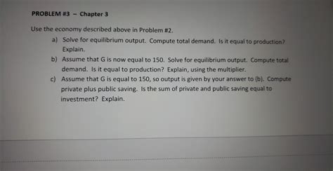 Solved PROBLEM Chapter Use The Economy Described Chegg Com