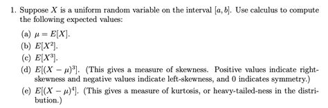Solved 1 Suppose X Is A Uniform Random Variable On The