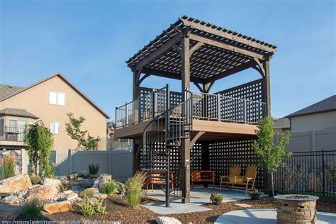 2 Story Pergola Deck — 2x The Outdoor Living Space Deck With Pergola