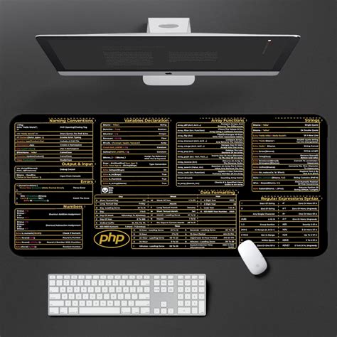 Php Cheat Sheet Desk Mat For Programmers Developer Desk Accessories