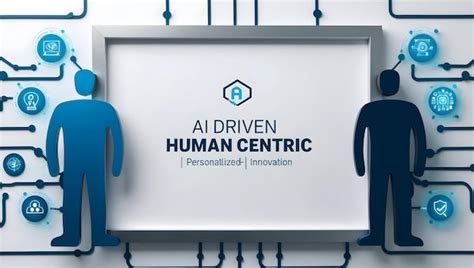 3d Ai Driven Human Centric Frame Concept As A Border Frame With Human Silhouette And Digital