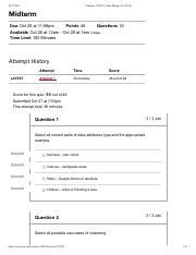 Midterm CSE 572 Data Mining 2021 Fall Pdf 10 27 2021 Midterm CSE 572