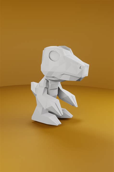 Stl File Agumon Digimon Low Poly 🐉 ・3d Printing Model To Download・cults
