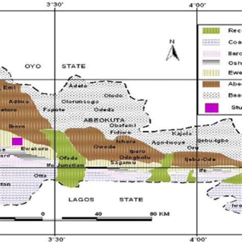 Geological Map Of Dahomey Basin Showing Ewekoro In Ogun State Download Scientific Diagram