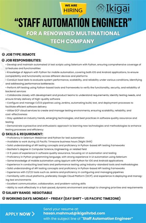 Ambreen Hassan Serker On Linkedin Staff Automation Engineer Jobs Hiring Ikigai