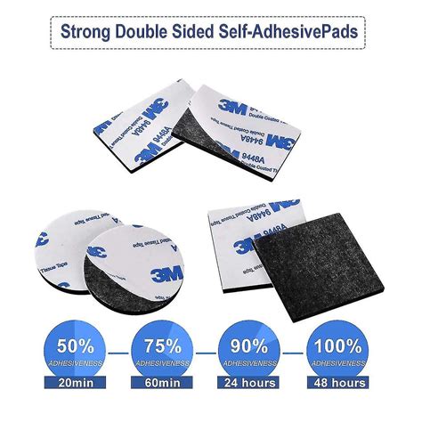 Pack Double Sided Adhesive Pads Extra Strong Black Squares And Rounds Foam Stickers Metals