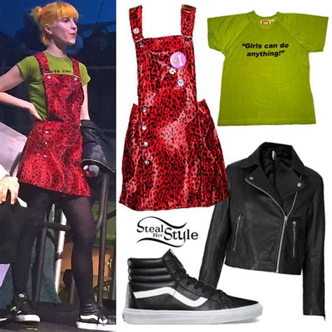 Hayley Williams Red Leopard Overalls Steal Her Style