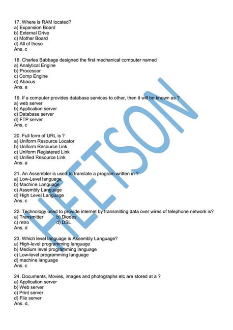 Computer Basic Questions And Answers Mcq Pdf Programming Languages