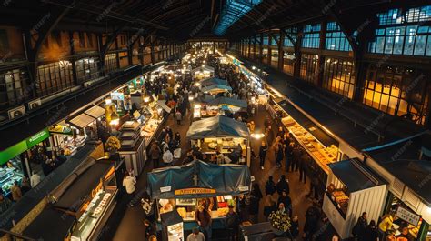 Premium Photo The Image Is Of A Large Indoor Food Market With Many