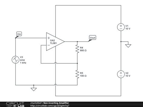 Non Inverting Amplifier Circuitlab