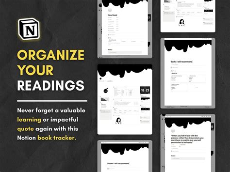 BOOK READING TRACKER Notion Template Notion Book Tracker Digital Reading Planner Notion