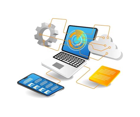 Premium Vector Isometric Flat 3d Illustration Concept Of Technology Transformation Digital Button