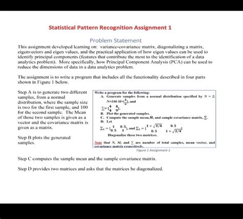 Statistical Pattern Recognition Assignment 1 Problem